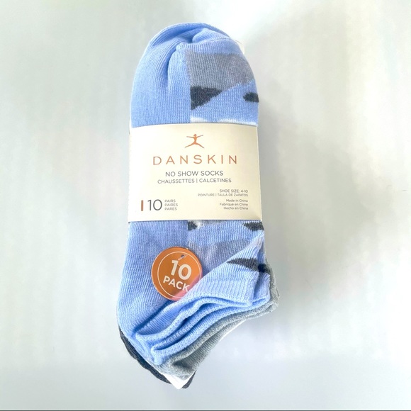 Danskin | Accessories | Danskin Womens No Show Socks White Gray Pack ...